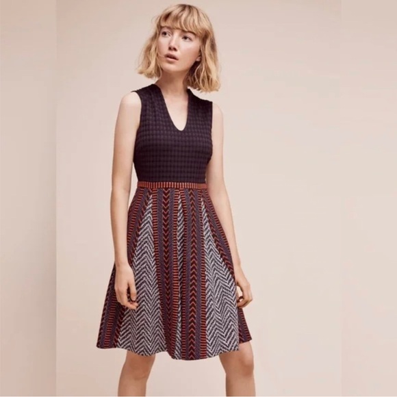 Maeve | Dresses | Maeve Black And Red Patterned Dress | Poshmark